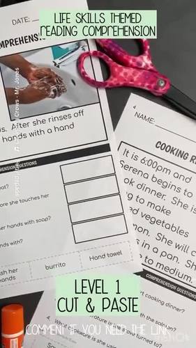 Life Skills Simplified Reading Comprehension Worksheet BUNDLE | TpT