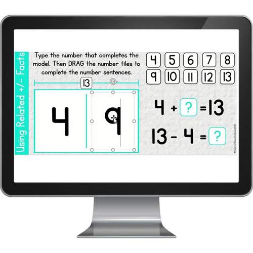 Related Addition and Subtraction Facts to 20 Digital Center for SEESAW
