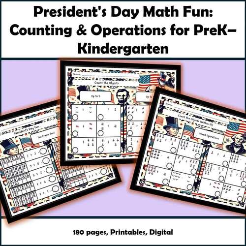 President's Day-Themed Math Fun: Counting & Operations for PreK ...