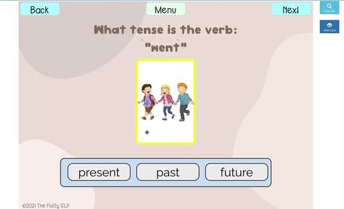 Verb Tenses - Past, Present and Future Tense - Boom™ Cards by The ...