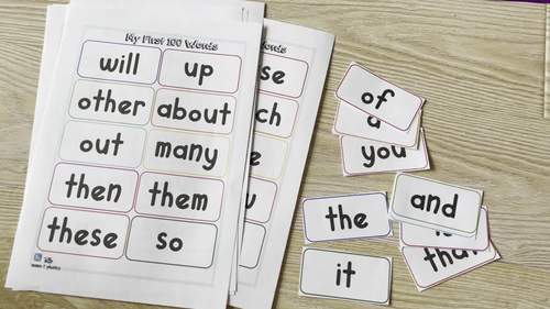 First 100 Sight Words | Flashcards | Assessment | B/W version inc | Fry