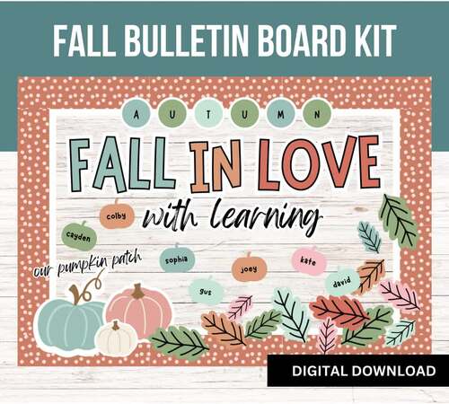 Fall Bulletin Board Kit, Classroom Printable Decor, Fall Door Decor
