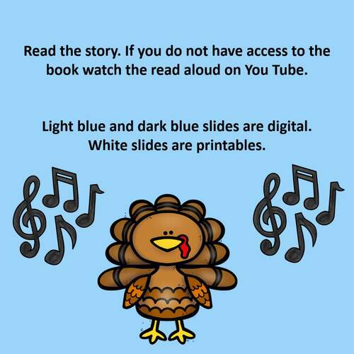 Thanksgiving Elementary Music Lessons, The Great Turkey Race, Bingo Game