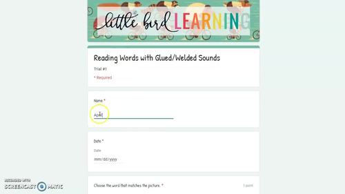 Glued Sounds NG NK Digital Phonics Quick Checks | Google Forms Reading ...