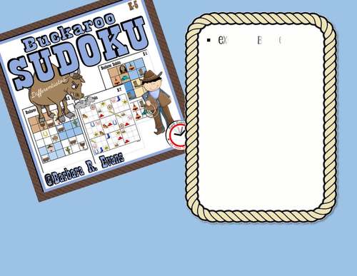 SUDOKU PUZZLES Wild West Theme Critical Thinking Problem Solving HOTS GATE