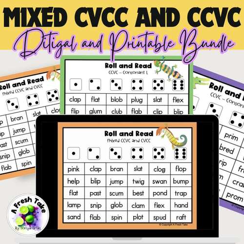 CVCC/CCVC Roll & Read Words/Sentences |Phonics Games| Digital ...