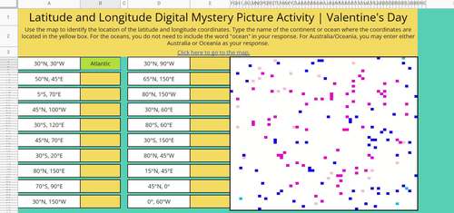 Valentine's Day Heart - Latitude and Longitude Digital Mystery Picture ...