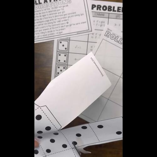 Pre Algebra Review Activities | Algebra Dice Games | Roll a Math ...