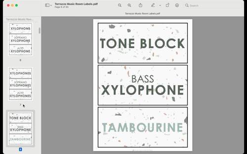 Music Room Labels | Terrazzo Music Room Decor by musicpluscoffee