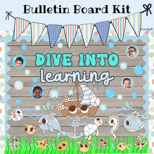 Spring Under the Sea Bulletin board kit l Dive into Learning Bulletin Board