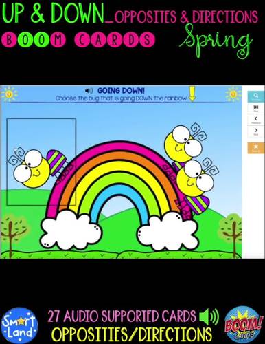 UP and DOWN_Opposites_Boom Cards™_Spring by Smart Land Printables