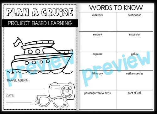 PBL Project Based Learning PLAN A CRUISE Vacation Trip by Fishyrobb