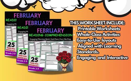 Fun February Reading Comprehension Passage Activities 3rd,4th,5th,6th ...