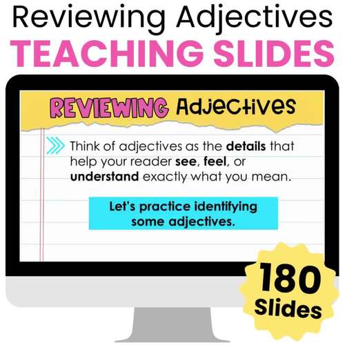 Reviewing Adjectives - 4th & 5th Grade Grammar Teaching Slides | TPT