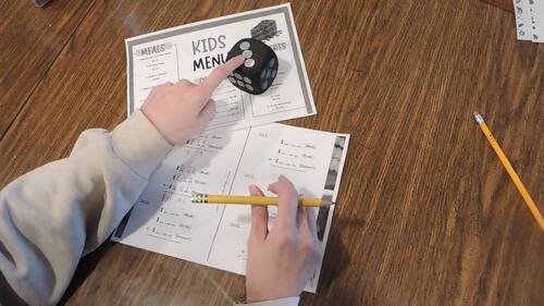 Menu Money Math Addition Game - Adding Three Amounts by School by the Silos