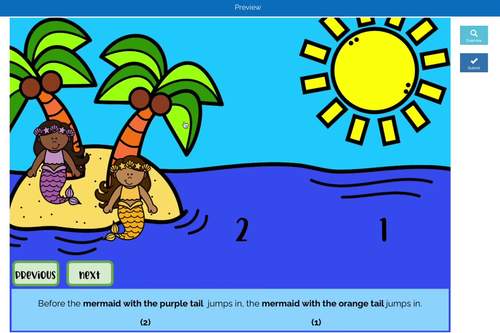 Digital Mermaid Following Directions with Before and After | TPT