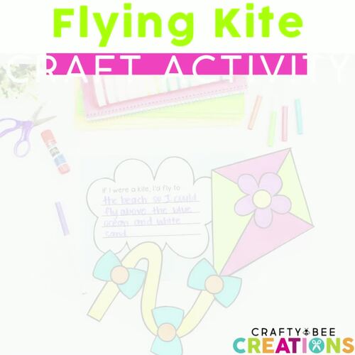 Spring Crafts Kite Bee Butterfly March Bulletin Board Writing Prompt ...