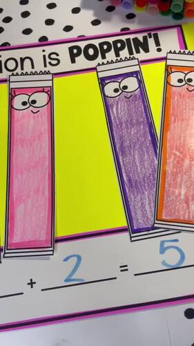 Ice Pop Addition Math Craft by The Teaching Diva Corner | TPT
