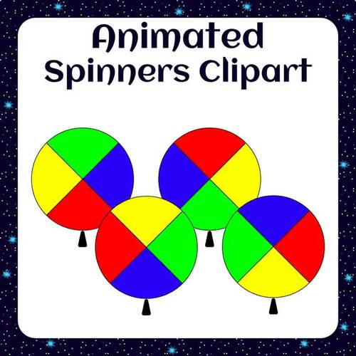 Animated GIF Spinners Clipart – 4 Colours by Colleen's Cosmic Collection