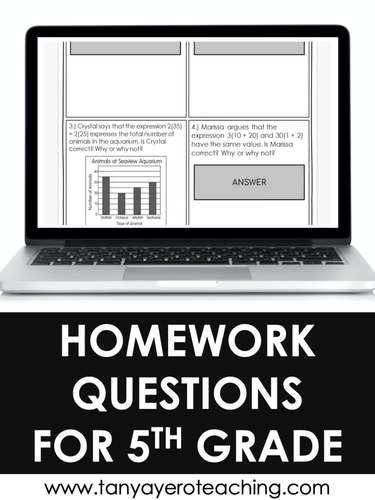 5th Grade Math Word Problems BUNDLE | HOMEWORK Distance Learning ...