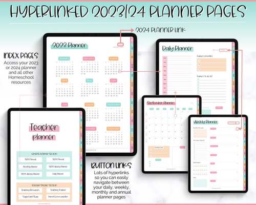 Digital Teacher Planner - 2024 & 2025 Academic|GoodNotes Homeschool for ...