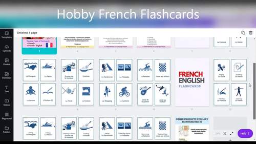 Hobby FRENCH flashcards Les Loisirs by Language Forum | TPT