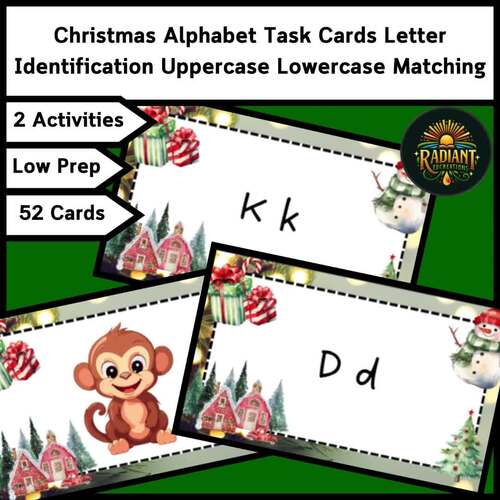Christmas Alphabet Upper Lower Card Logic Mental Language Learning Literacy