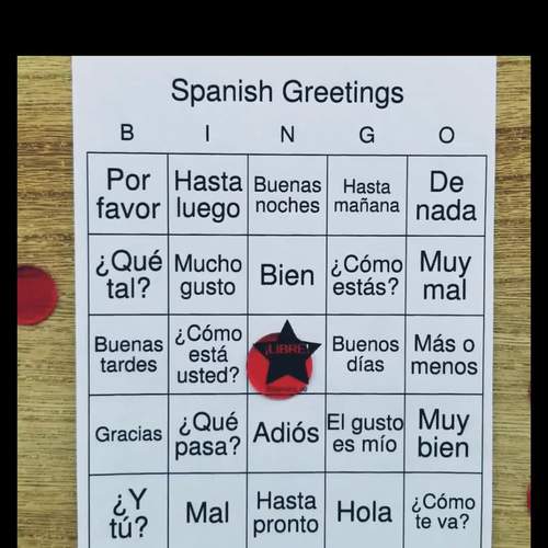 Spanish Greetings Activity - Bingo Game and Vocabulary Lists for Spanish 1