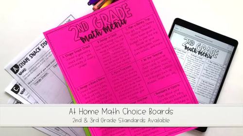 3rd Grade Spiral Math Review Choice Board by Briana Beverly | TPT