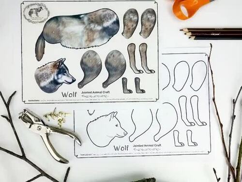 Wolf | Jointed Animal Craft | Articulated Craft Template | Wolves