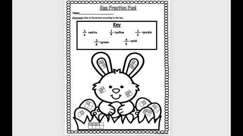 Fraction Spring Theme Printables | Fraction Worksheets | Fraction Centers