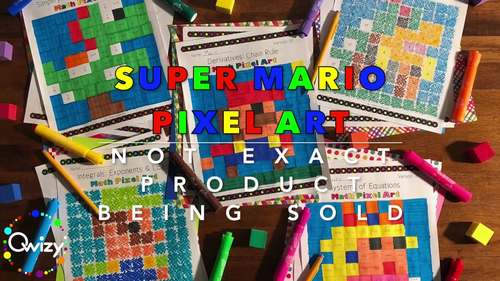 Super Mario: Algebra One & Two-Step Equations Pixel Art Mystery Pictures