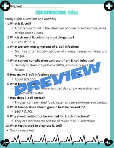E. coli Doodle Notes, Study Guide, and Review | Health by Secondary ...