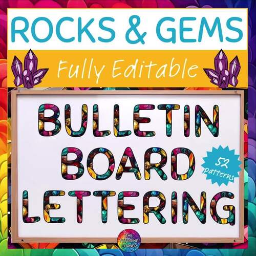ROCKS & GEMS Classroom Decor Bulletin Board Lettering | A-Z | 0-9 ...