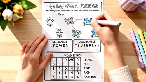 Spring Math Literacy Centers for Preschool Pre-K and Kindergarten