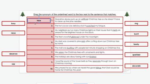 Synonyms & Antonyms CHRISTMAS Digital Activities for Upper Elementary!