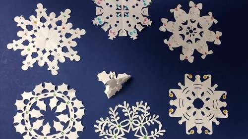 Winter Paper Snowflake Craft Teen Adult and High School Bells Trees Elf ...