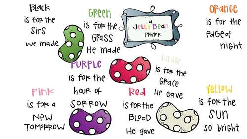 A jellybean prayer clip art, Easter COLORED Version by Melonheadz Clipart