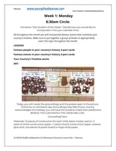 Montessori Lesson plans QUARTERLY Curriculum 12 weeks SEP OCT NOV