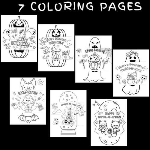 Halloween Foldable Coloring Pages by Your Panda Pal | TPT