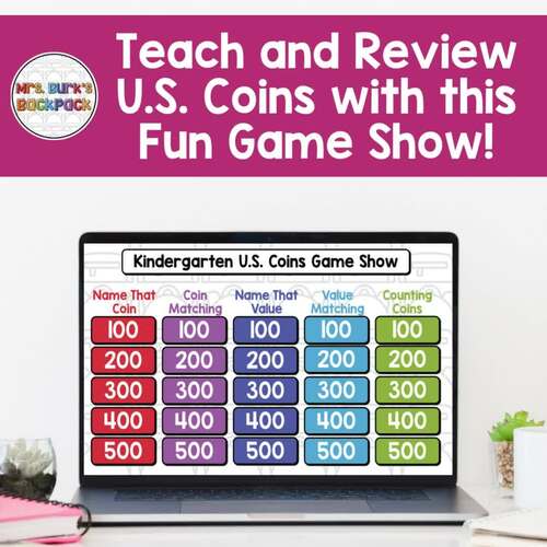 Identifying & Counting Coins Jeopardy - Kindergarten Math Game Show ...