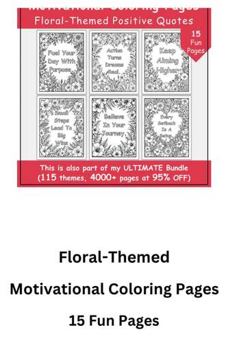 Motivational Coloring Pages for Self-Love and Self-Care | Floral Borders