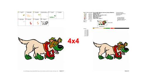 Friendly Cartoon Dog with Red Scarf Embroidery Designs - Instant Download
