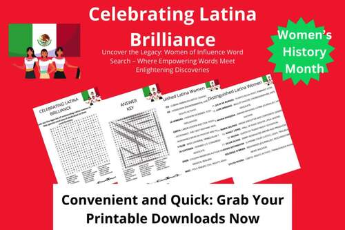 Women's History Month- Trailblazing Latina Women Word Search | TPT