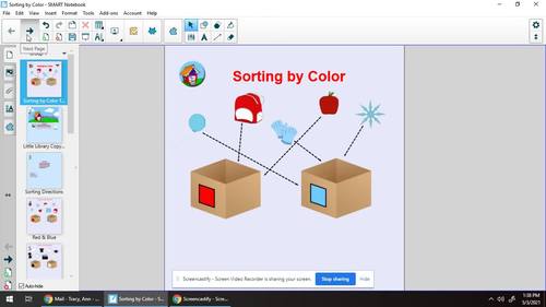Sorting by Color Smart Board™ Activity by Little Library of Learning