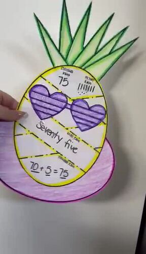 Summer Pineapple Math Place Value Craft by The Teaching Diva Corner