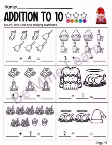 Christmas Math - Addition & Subtraction with Fun Pictures | Up to 10