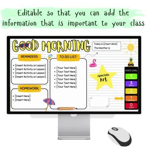 Summer Themed Good Morning Slide Templates for 3rd - 6th Grade ...