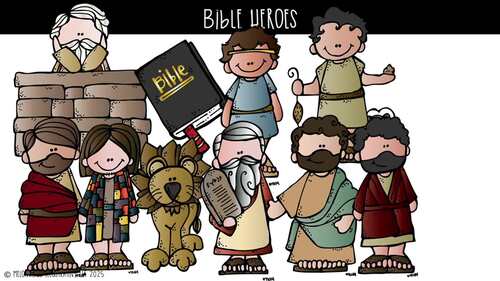 Bible Heroes clip art, Bible Story COLORED Version by Melonheadz Clipart