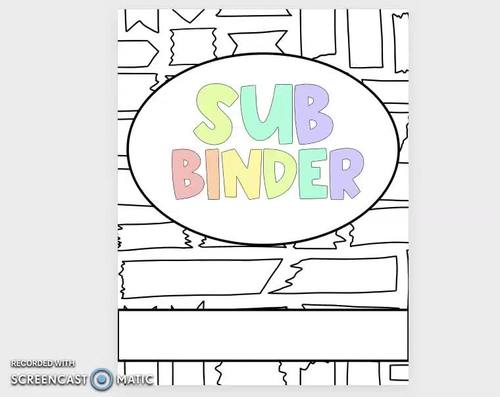 Sub Folder | Sub Binder | Editable by Grade Three with MrsD | TPT